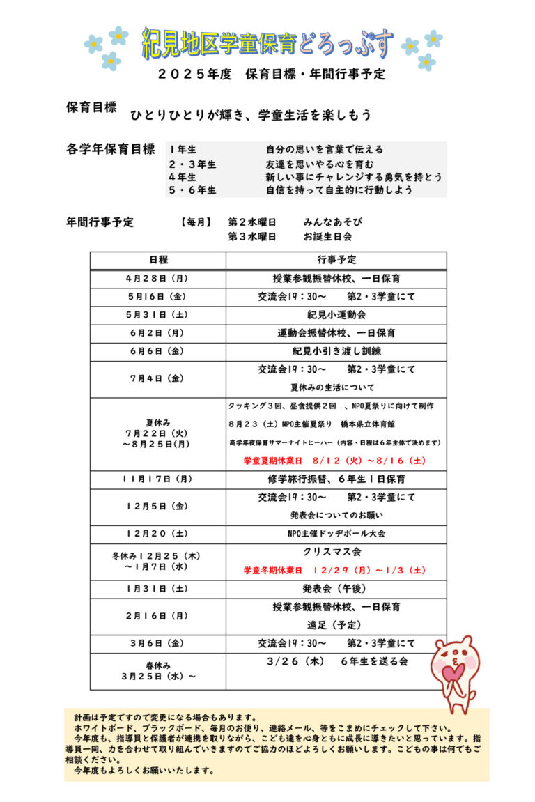 紀見学童 | はしもと学童保育の会 【HGHK】